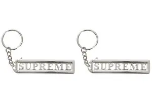Supreme Slide Keychain - Silver