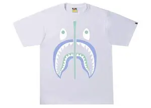BAPE Text Code Camo Shark Tee Shirt - White