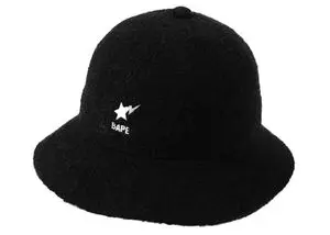 A BATHING APE Pile Bucket Hat - Black