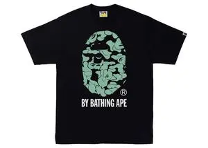 BAPE Text Code Camo Bathing Ape Tee Shirt - Black