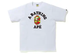 A BATHING APE Sta Camo College Tee Shirtin - White