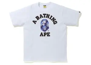 A BATHING APE Storm College Tee Shirt - White/purple