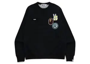 A BATHING APE Jacquard Relaxed Fit Crewneck Sweatshirt