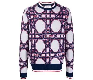 Casablanca Intarsia Knit Logo Jumper - Red/white/blue
