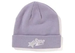 A BATHING APE Sta Knit Beanie - Purple