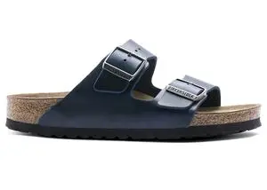 BIRKENSTOCK Arizona Oiled Leather Soft Footbed Sandals - Blue