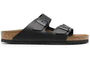 BIRKENSTOCK Arizona Smooth Leather Sandals - Black