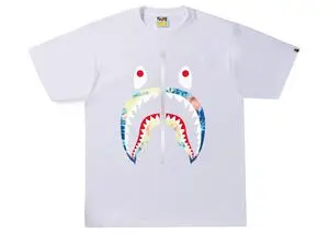 A BATHING APE Tie Dye Shark Tee Shirtin - White