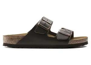 BIRKENSTOCK Arizona Natural Leather Sandals - Dark Brown