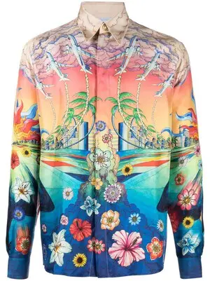 Casablanca Graphicprint Silk Shirt - Multicolour