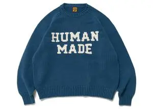 HUMAN MADE Rabbit Raglan Knit Sweater - Blue
