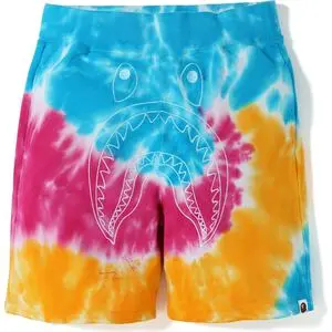 A BATHING APE Tie-dye Shark Sweat Shorts - Multicolor