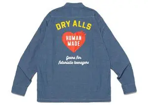 HUMAN MADE Stand Collar Chambray #1 Long Sleeve T-shirt