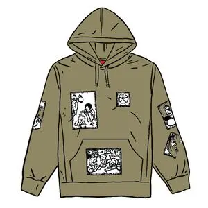 Supreme Toshio Saeki Hooded Sweatshirt Light Olive