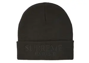 Supreme Tonal Logo Beanie - Black