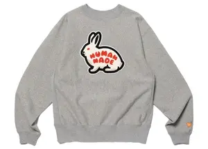 HUMAN MADE Rabbit Heavy Weight Crewneck Sweatshirt - Grey