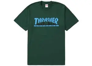Supreme Thrasher Skyline Tee Shirt - Dark Green