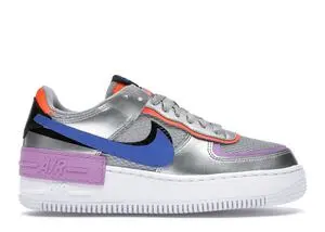 Nike Air Force 1 Low Shadow Sneakers - Metallic Silver/fuchsia Glowone-colorhyper Crimsonone-colorracer Blue