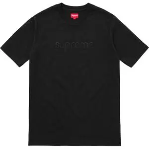 Supreme Tonal Embroidered Tee Shirt - Black