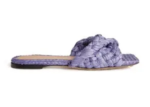 BOTTEGA VENETA Raffia Stretch Flat Sandals