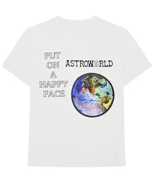 TRAVIS SCOTT Astroworld Happy Face Tee Shirt - White