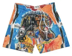 BRAVEST STUDIOS Jean Michel Basquiat Shorts - Orange
