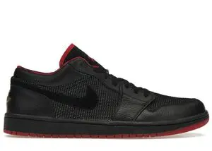 JORDAN 1 Retro Low Sneakers - Black/metallic Silver/varsity Red