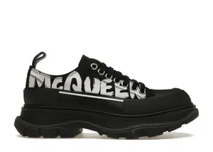 Alexander McQueen Tread Slick Low Lace Up Canvas Graffiti Sneakers