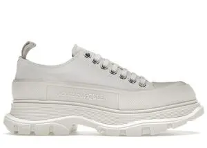 Alexander McQueen Tread Slick Low Lace Up Sneakers - White