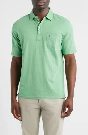 Johnnie-o Coastal Wash Original Pocket Polo - Honeydew