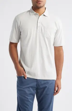Johnnie-o Coastal Wash Original Pocket Polo - Light Gray
