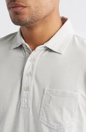 Johnnie-o Coastal Wash Original Pocket Polo - Light Gray