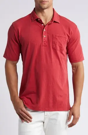 Johnnie-o Coastal Wash Original Pocket Polo Malibu Red