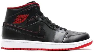 JORDAN Air Jordan 1 Retro Mid-Top Sneakers Black/white/gym Red