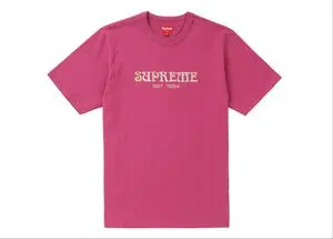Supreme Nouveau Logo Tee Shirt Dark Magenta