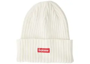 Supreme Overdyed Ribbed Beanie Washed Ivory