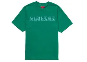 Supreme Old English Rhinestone Short Sleeve Top - Green