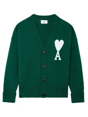 Ami Paris Merino Cardigans For Men