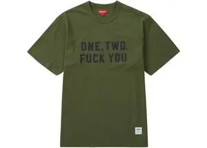 Supreme One Two Fuck You Short Sleeve Top Olive