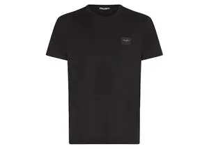 Dolce & Gabbana Cotton Branded Plate T-shirt - Black
