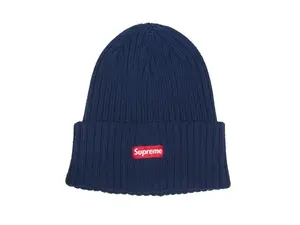 Supreme Overdyed Ribbed Beanie (ss17) Navy