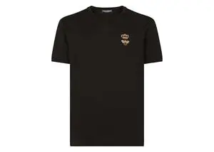 Dolce & Gabbana Cotton French Wire Embellishment T-shirt - Black