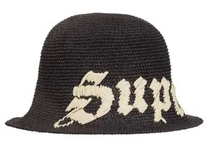 Supreme Old English Straw Crusher Hat - Black