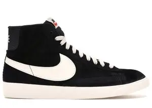 Nike Blazer Mid Vintage Suede Sneakers - Black/sail