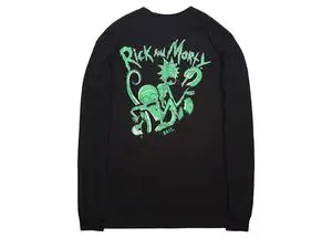 BAIT X Rick And Morty Tentacles Glow In The Dark Long Sleeve Tee Shirt - Black