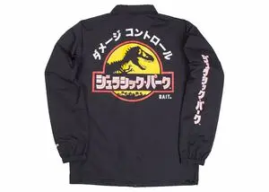 BAIT X Jurassic Park Damage Control Coaches Jacket - Black
