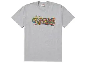 Supreme Paint Logo Tee Shirt - Heather Grey
