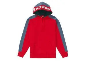 Supreme Paneled Hooded Sweatshirt - Red