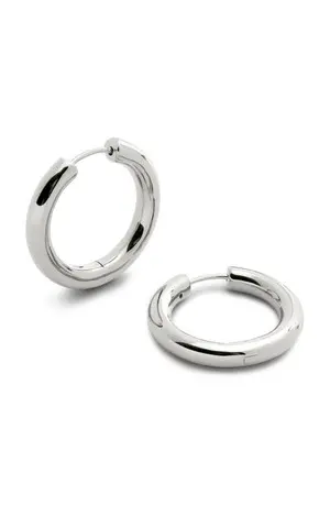 Monica Vinader Medium Essential Tube Hoop Earrings - Sterling Silver