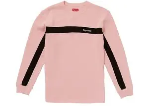 Supreme Panel Stripe Waffle Thermal - Pink
